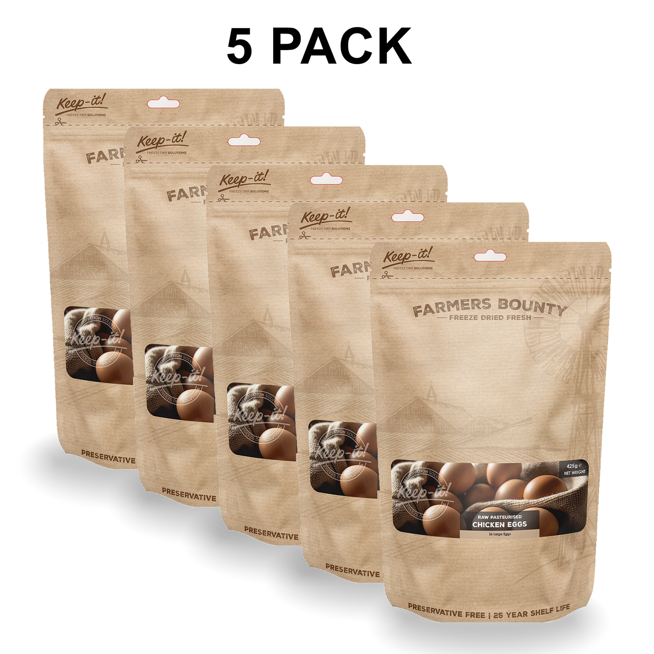 5 Pack - Freeze Dried Pasturised Egg Powder - 180 eggs Total – Keep It ...